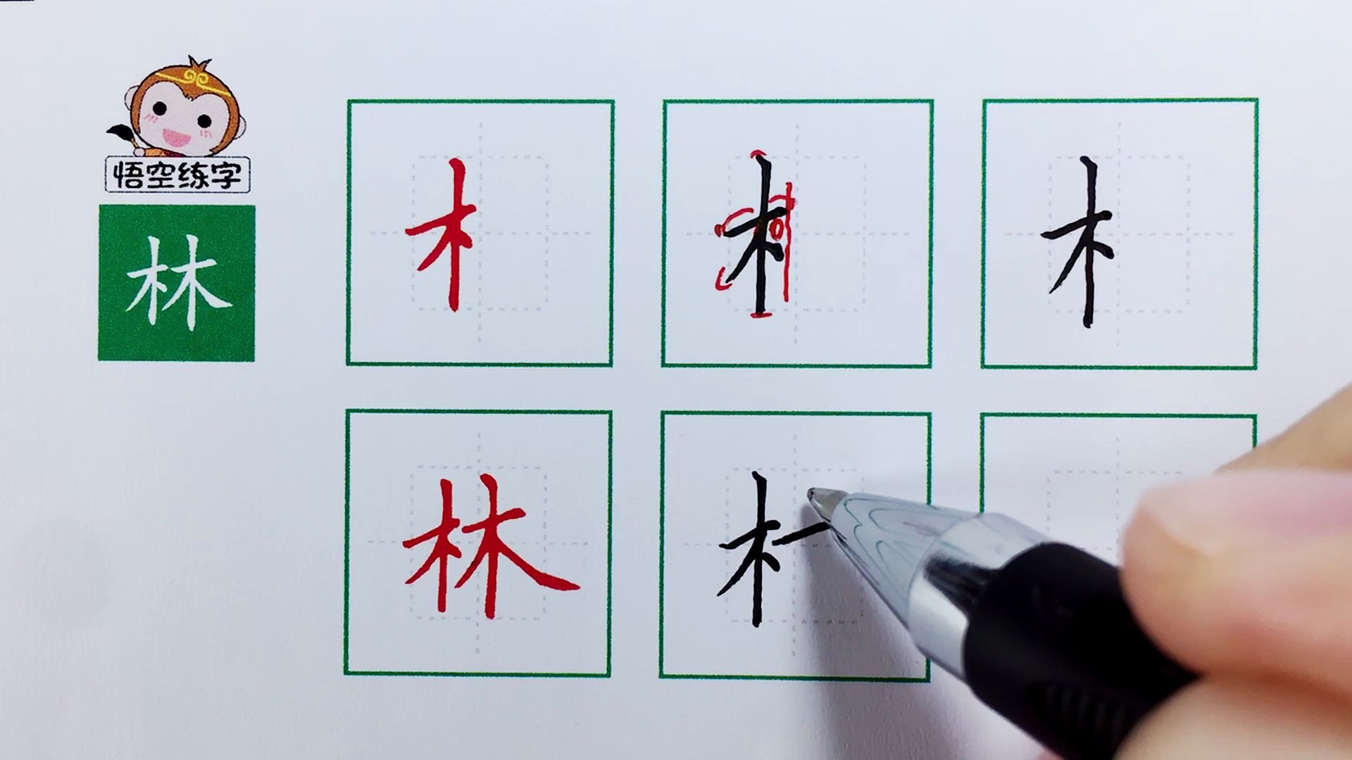 【练字】硬笔书法入门课 第四课 林字的书写
