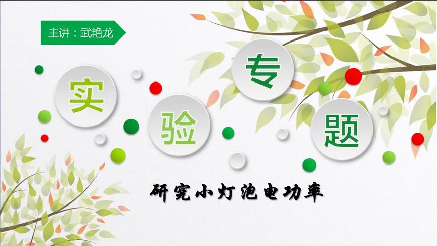 初中物理实验专题:研究小灯泡的电功率