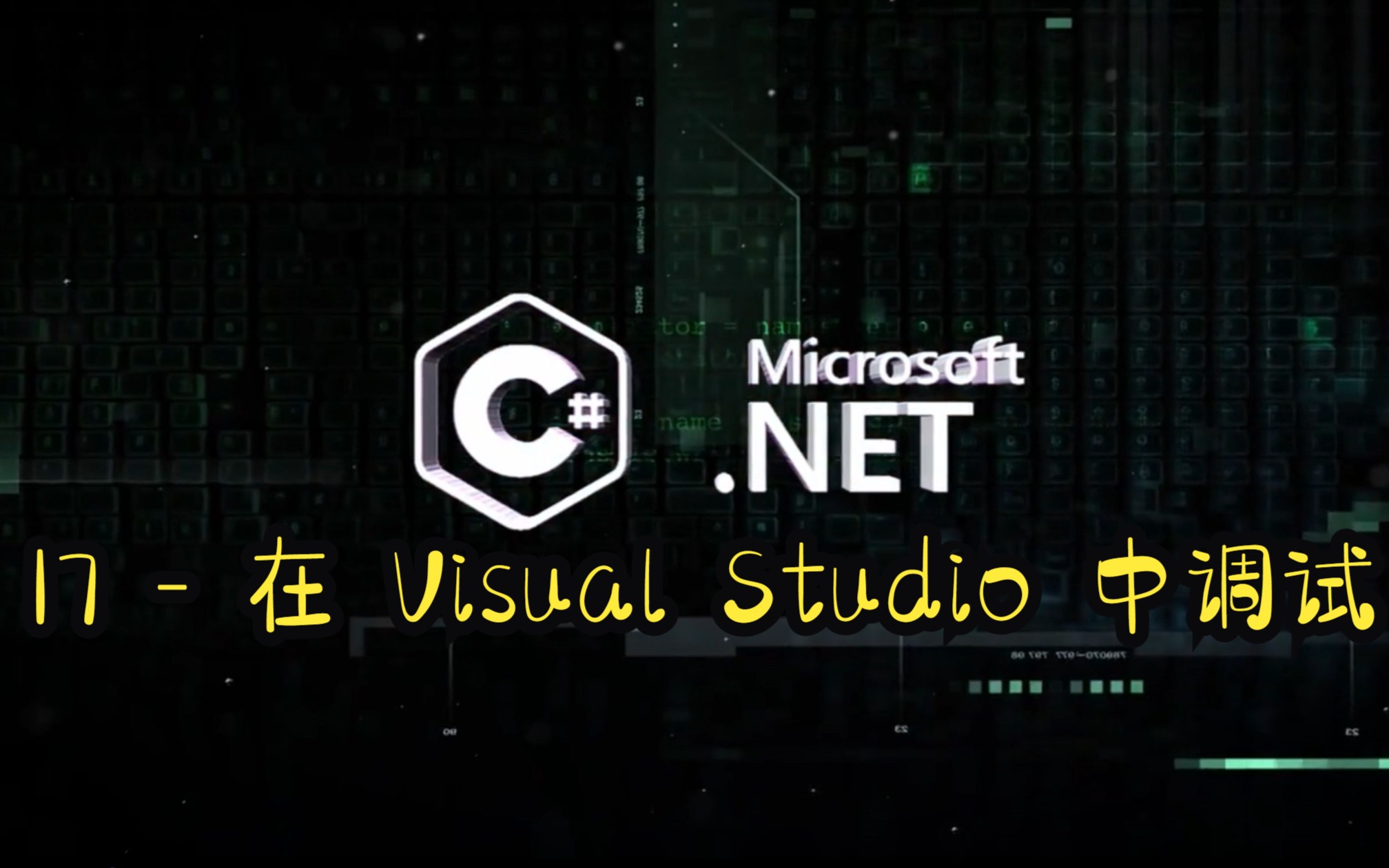 17.C# 编程基础 - 在 Visual Studio 中调试