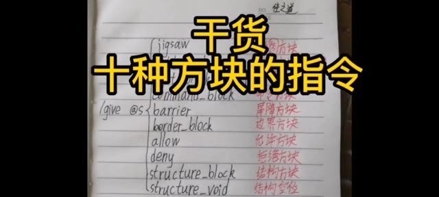 十种输入指令才能获得方块