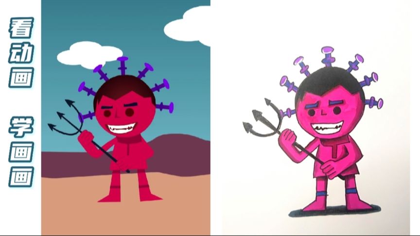 为白衣天使加油,打败冠状病毒#抗击疫情绘画#预防新冠