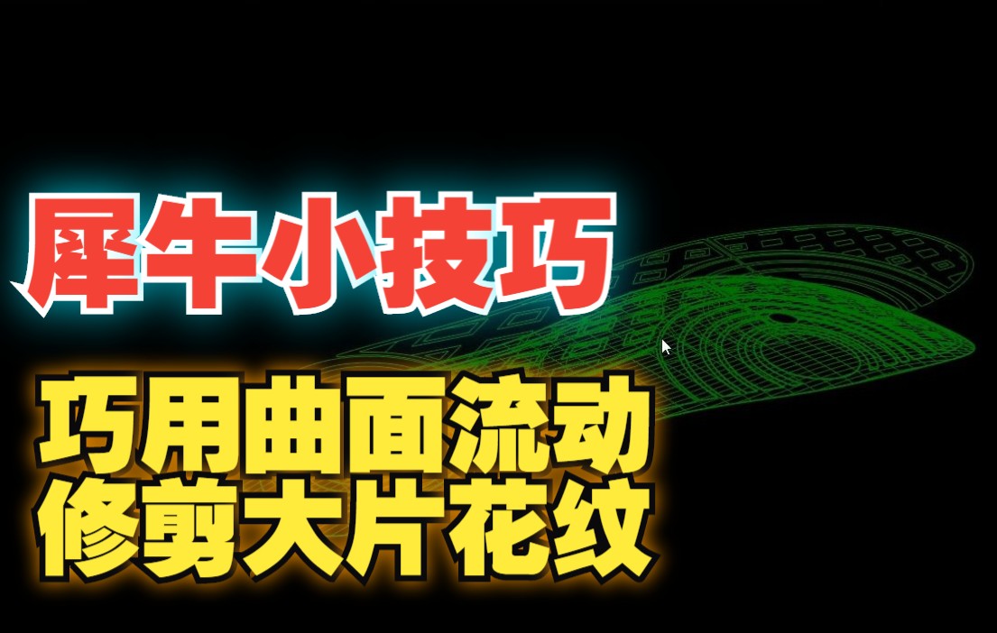 犀牛小技巧:巧用曲面流动修剪大片花纹