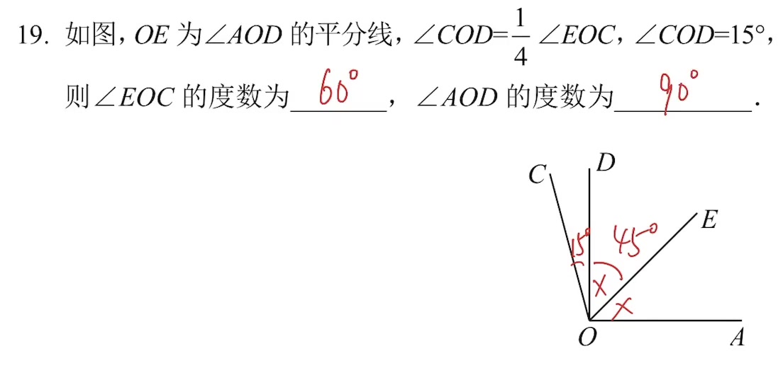 11月11日七年级每日一题(角度计算)