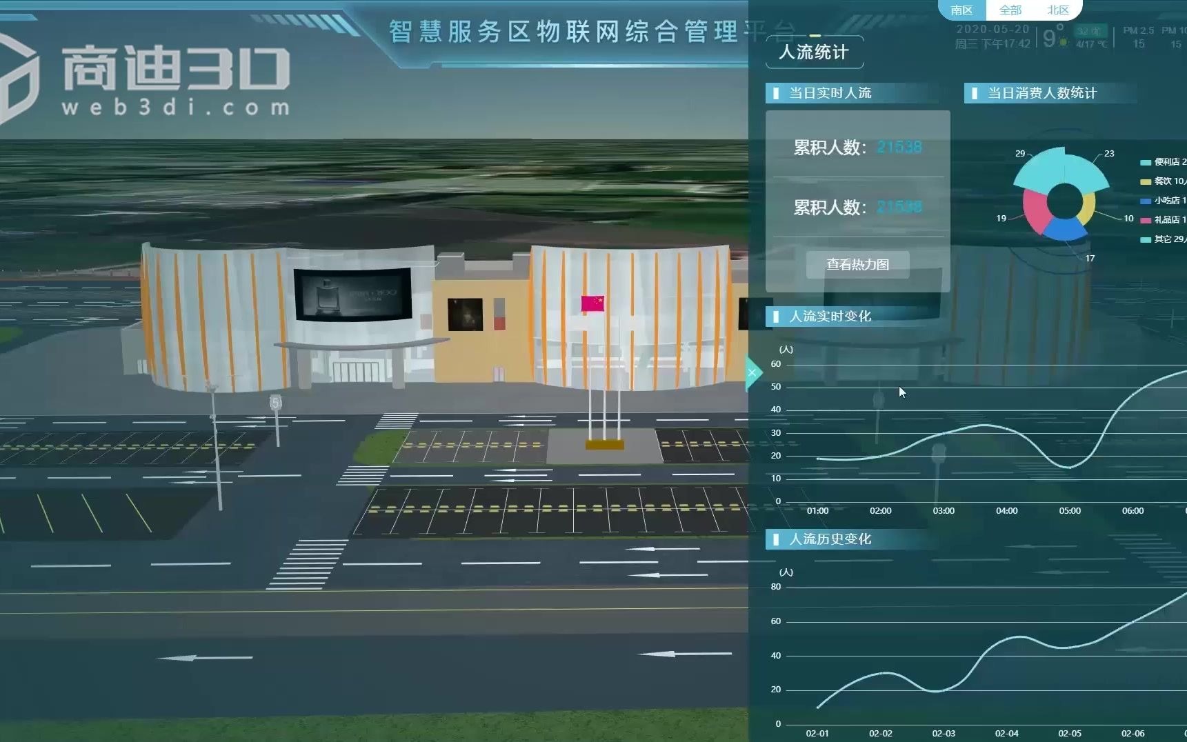 商迪3DVR智慧园区3D物联网大数据可视化在线制作平台