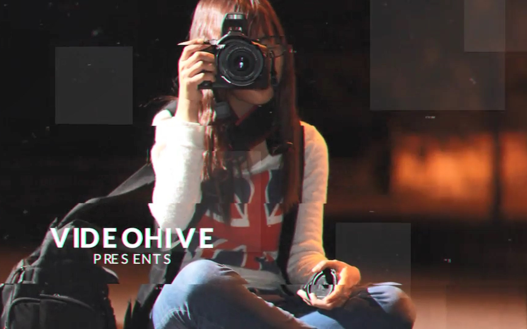 AE模板-照片碎片化效果的婚纱写真个人或家庭影集照片写真展示旅游...