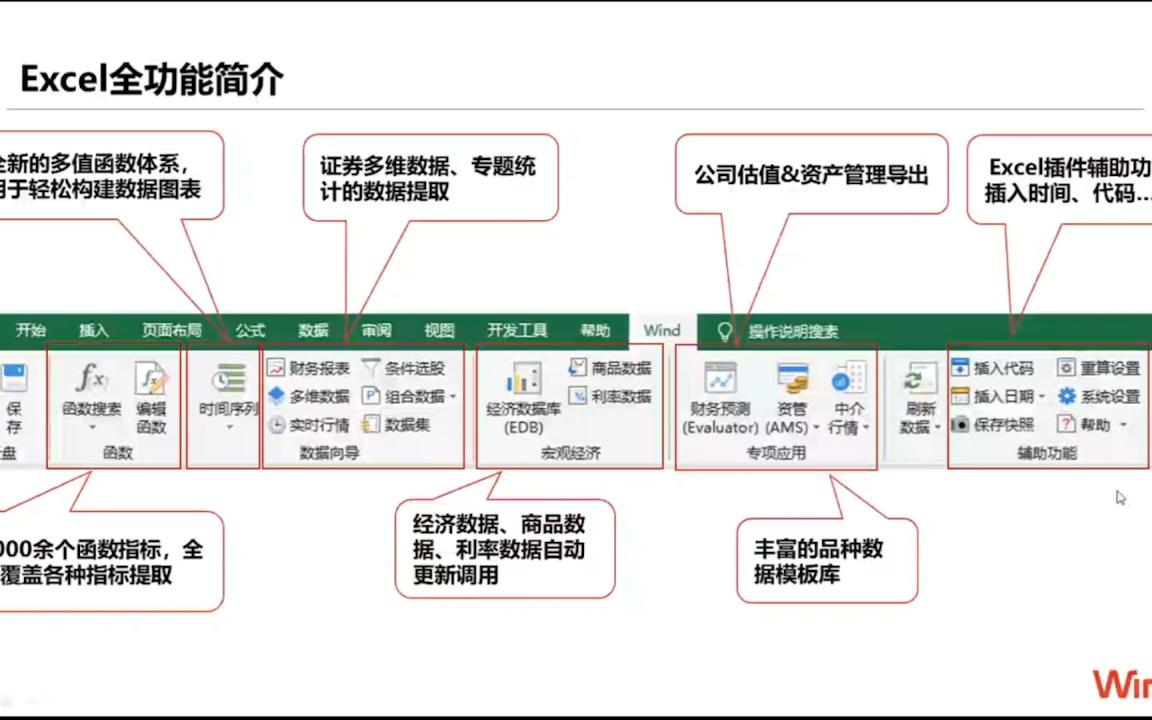 万得终端Wind Terminal Excel插件全功能使用讲解