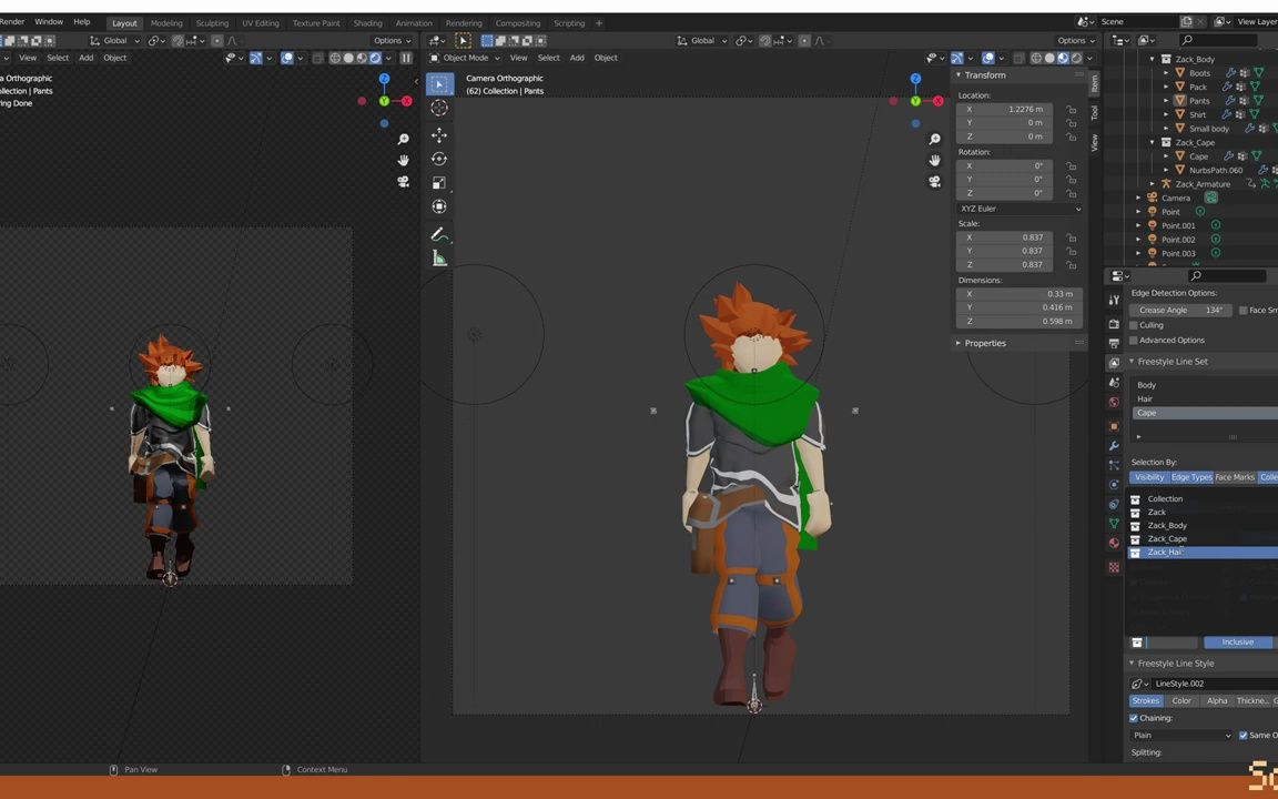 在Blender中使用3D模型来快速地制作2D动画