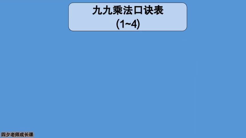 三年级数学:九九乘法口诀表(1~4)