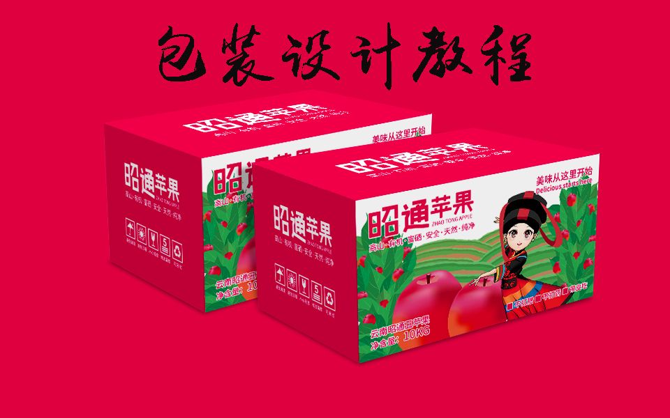 【包装设计】ps包装盒设计详细步骤|包装设计|农副产品插画包装设计