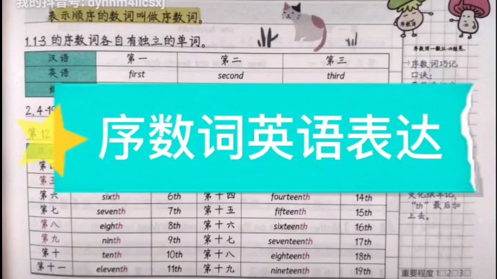 序数词的英语表达