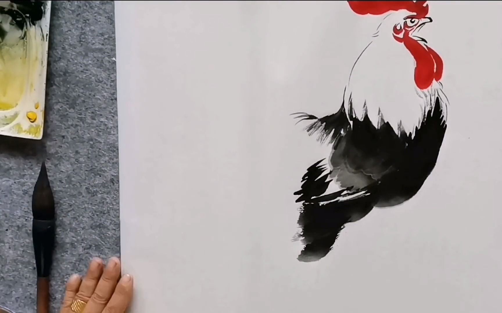 绘画公鸡视频教程,这样画公鸡特别漂亮!