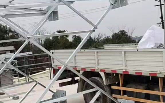 30米四角避雷塔安装 钢结构角钢避雷塔安装现场#18821711220