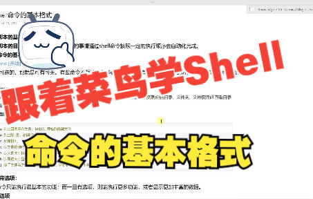 跟着菜鸟学Shell - 02.shell的命令基本格式