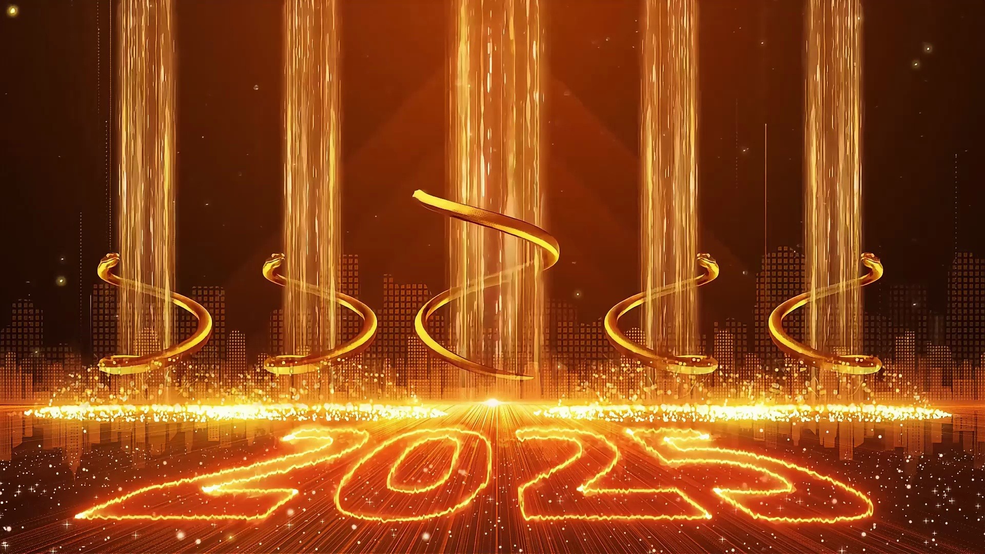 2025蛇年年会晚会开场视频有请主持人登场年会舞台LED背景视频