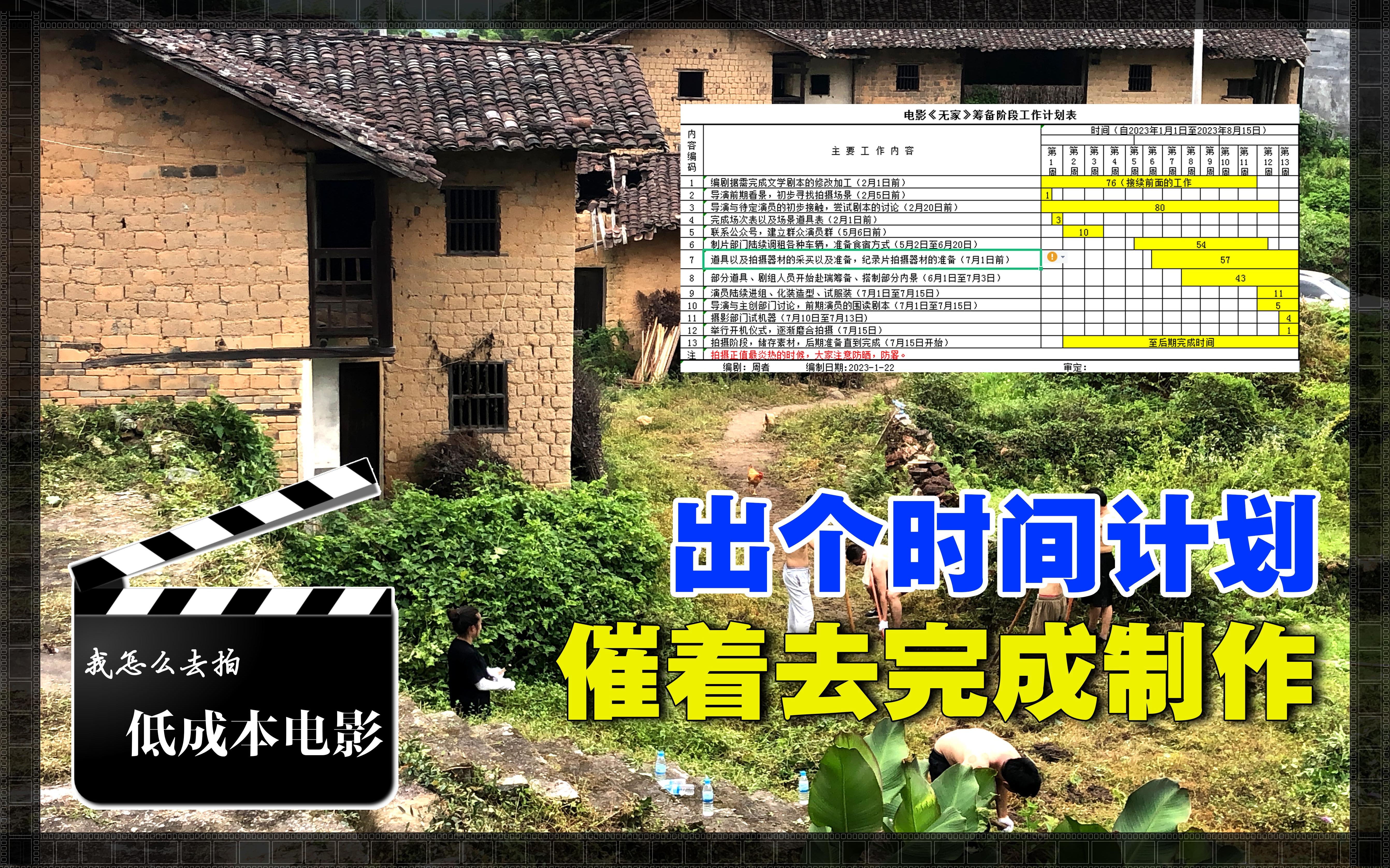 怎么去拍低成本电影:时间计划表-一步一步就能拍完了!