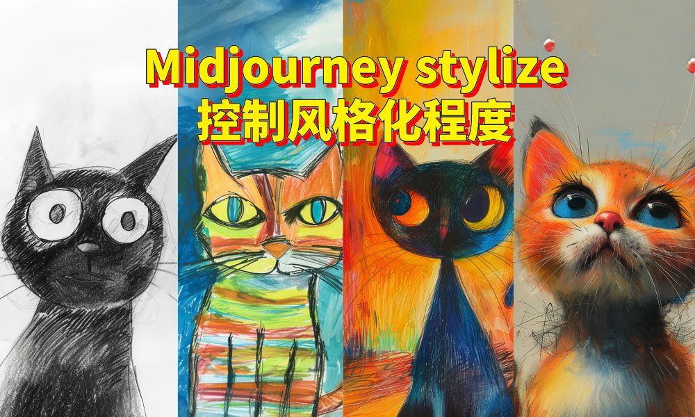midjourney风格化常用参数stylize/s:控制Ai绘画风格化程度和艺术性,mid...