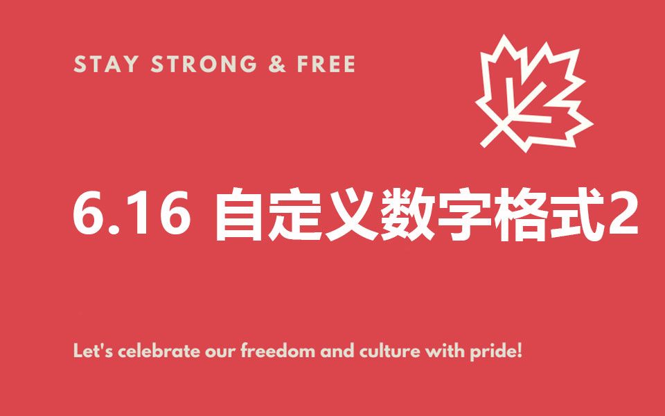 6.16 自定义数字格式2
