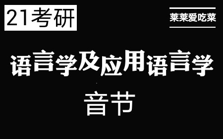 21考研 汉语言文学 语言学及应用语言学 语音的基本单位——音节