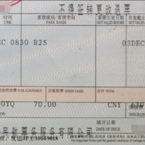 机票行程单 