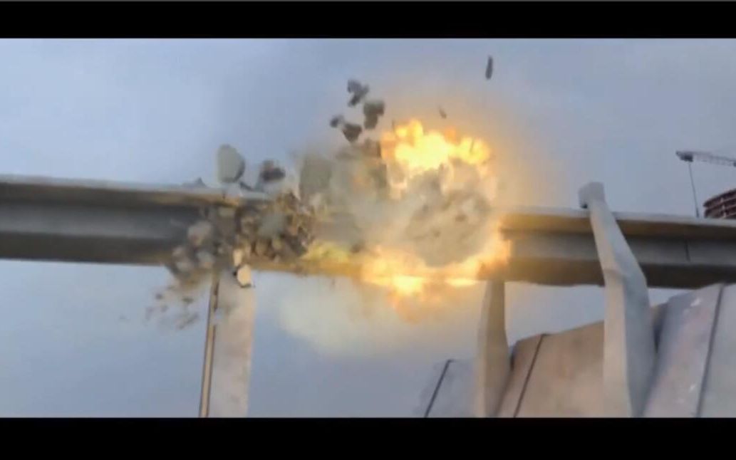 【C4D教程】C4D建模大桥渲染爆炸特效动画场景