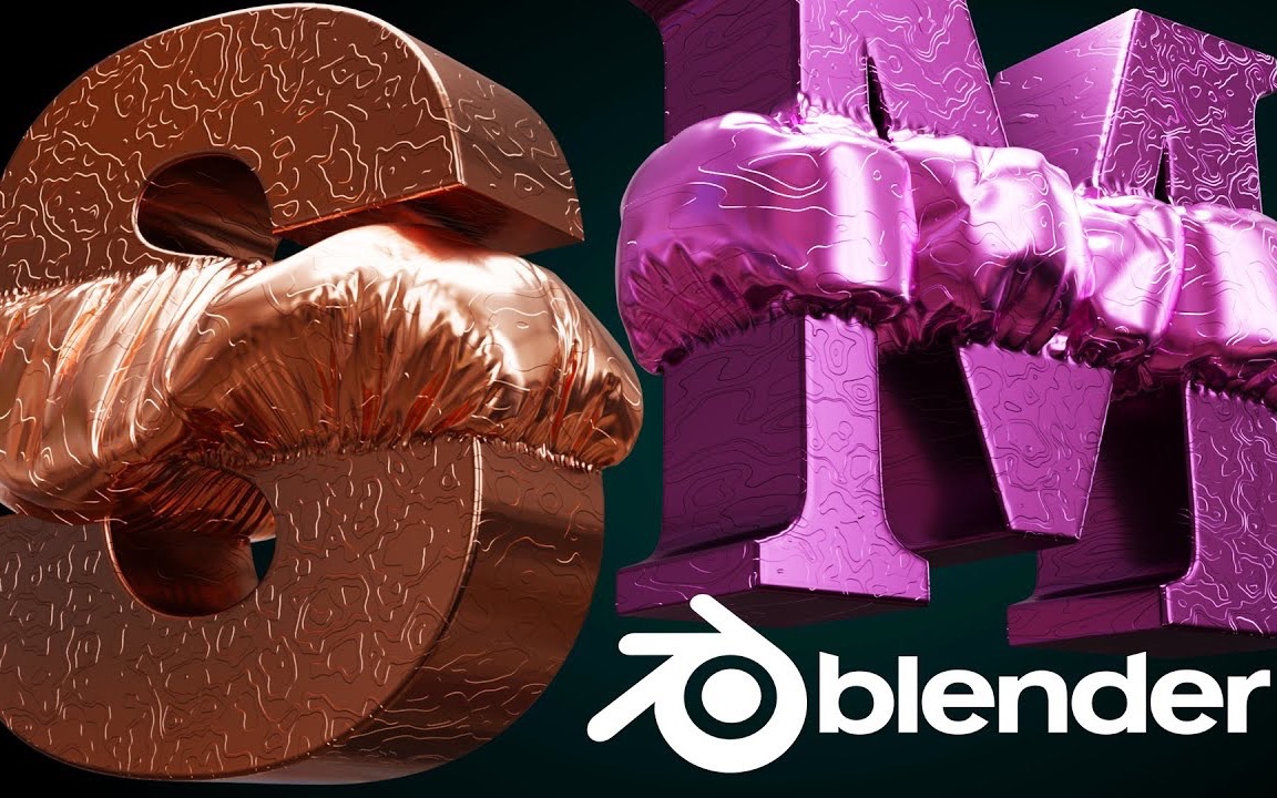 在Blender中创建气泡类型或气球字体膨胀动画(中英文字幕)