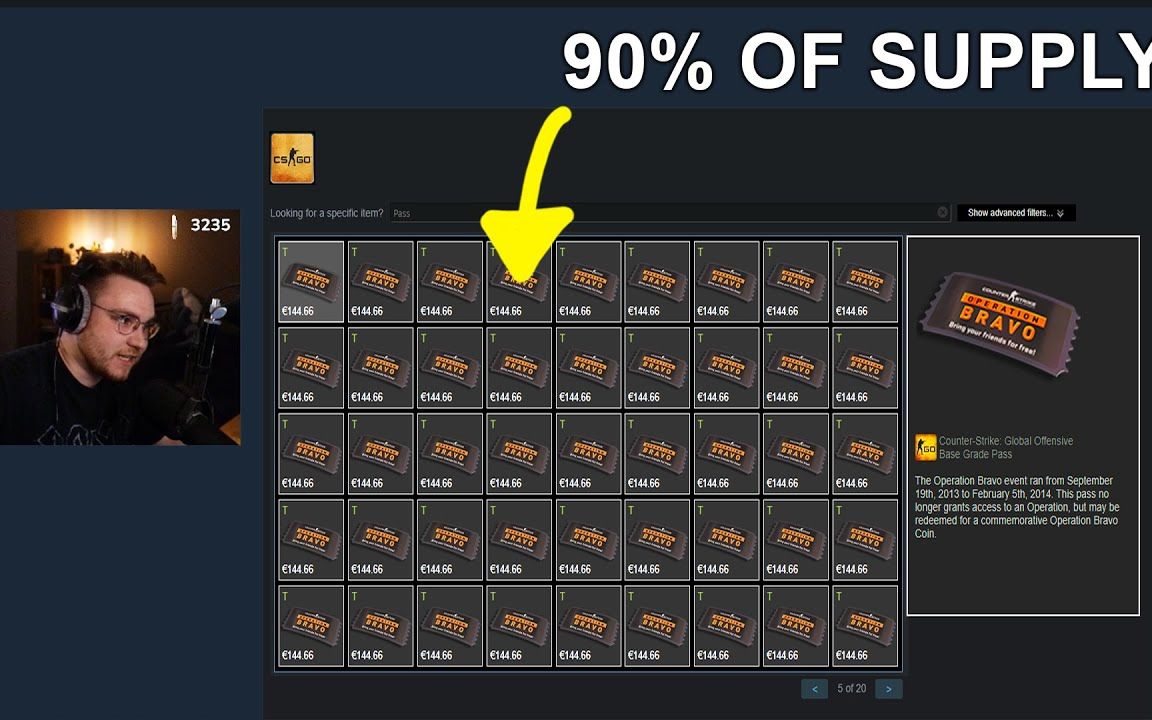 【CSGO】3年前囤了价值60万的大行动通行证,现在卖出能赚吗?