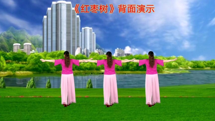 抒情广场舞《红枣树》背面演示,跟着背面更方便学跳