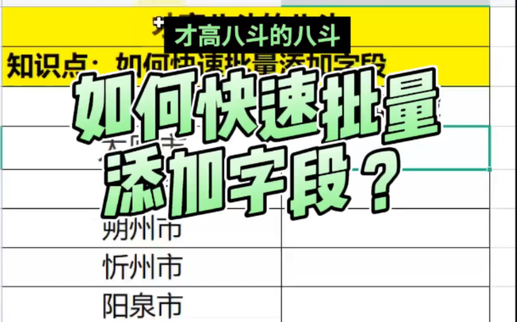 在WPS中如何快速批量添加字段?