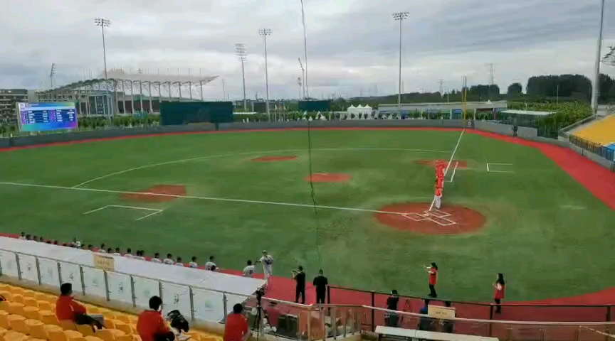 第十四届全运会棒球比赛开始,北京vs天体,球员介绍及入场