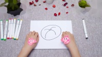 幼儿简笔画:猪妈妈这样画荷叶,简单生动宝宝学得快