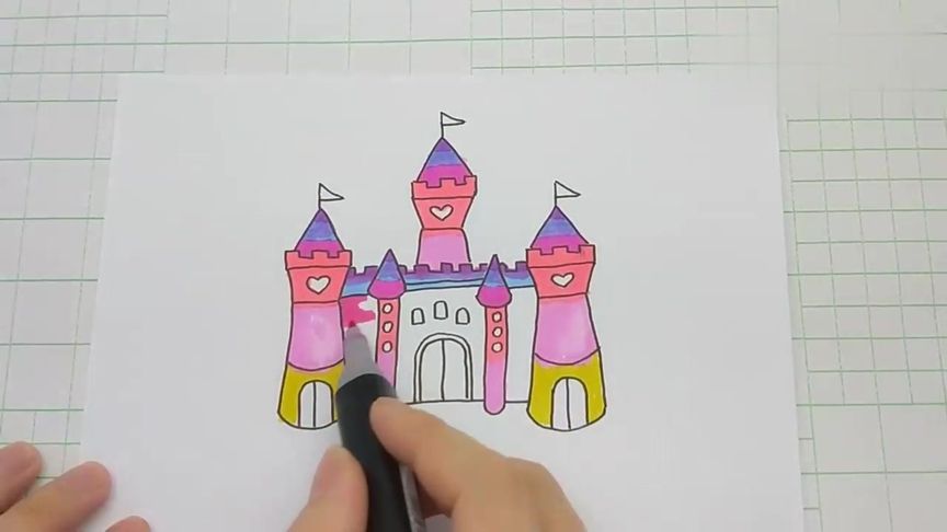 漂亮的星空城堡简笔画,小朋友都喜欢赶紧给孩子留着,儿童简笔画