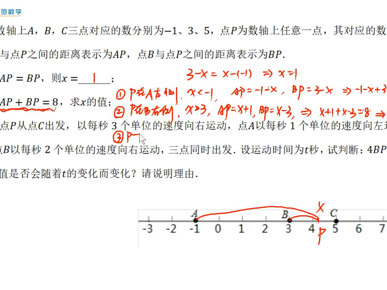 初一难点数轴--动点定值问题