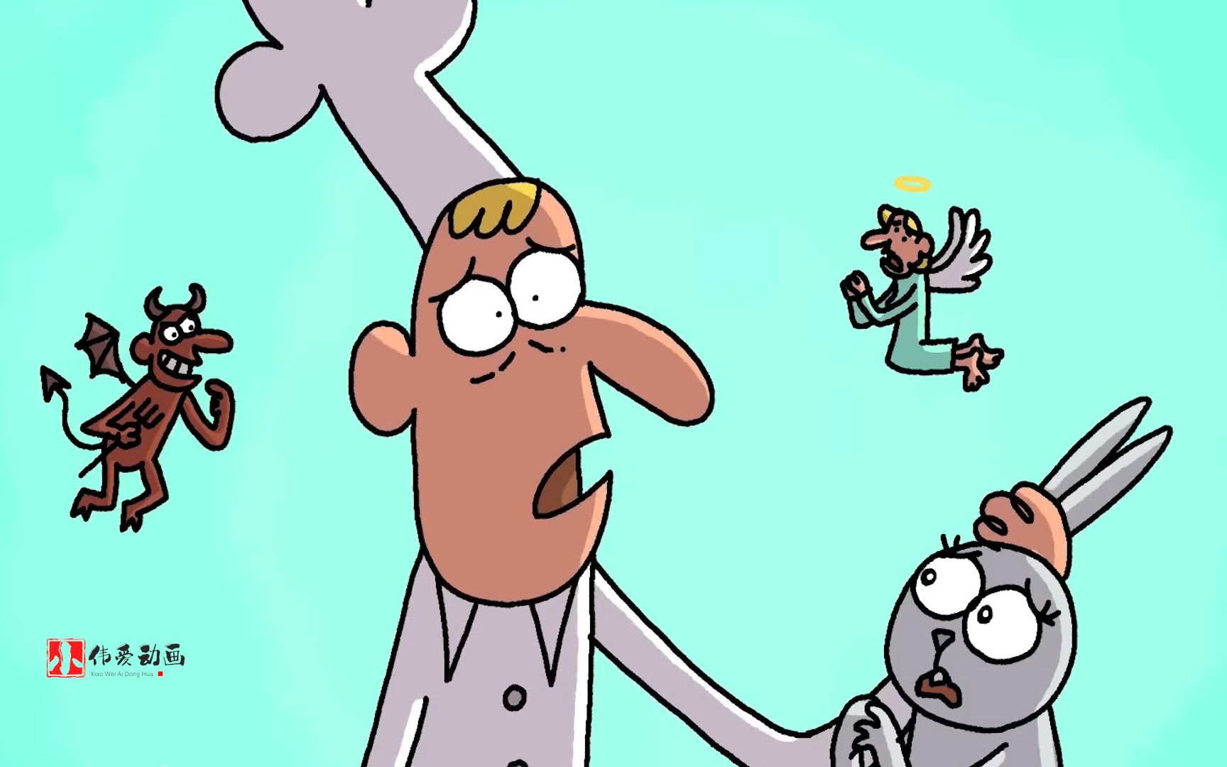 勇敢厨师竟然为了一只小兔子,把天使和恶魔都给煮了,动画