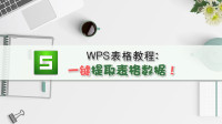 WPS表格教程:一键提取表格数据!