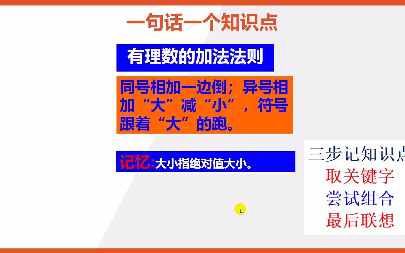 【七年级上册数学知识点记忆】有理数的加法法则