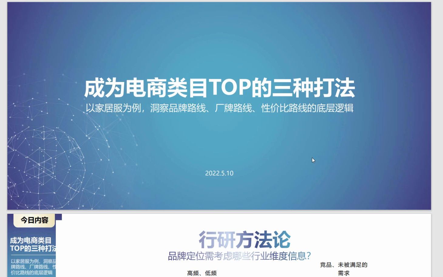 来了解下成为电商类目TOP的三种打法,一共137页,图文并茂