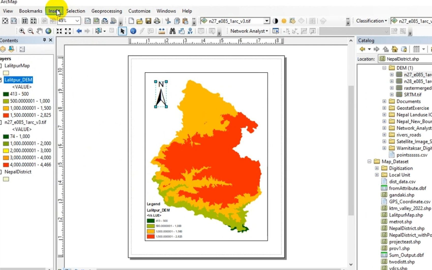 ArcGIS如何制作规划图里的高程分类图