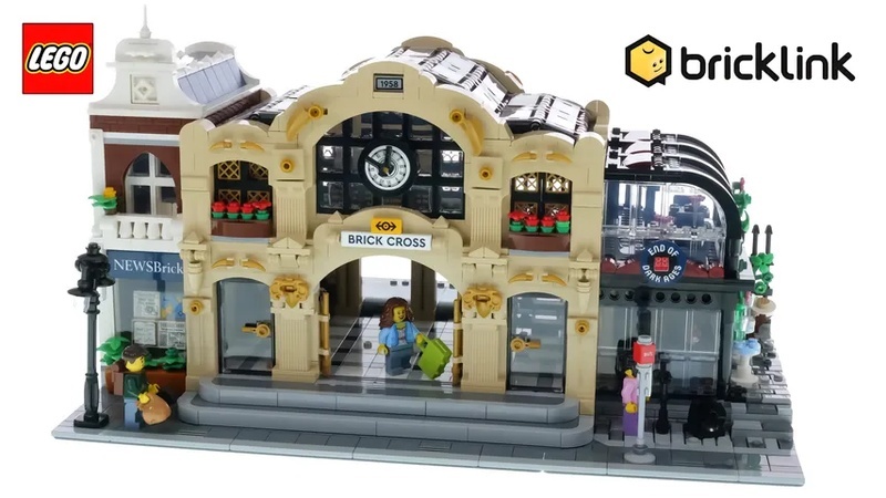 乐高积木:BrickLink系列910034布里克十字火车站套装模型拼插