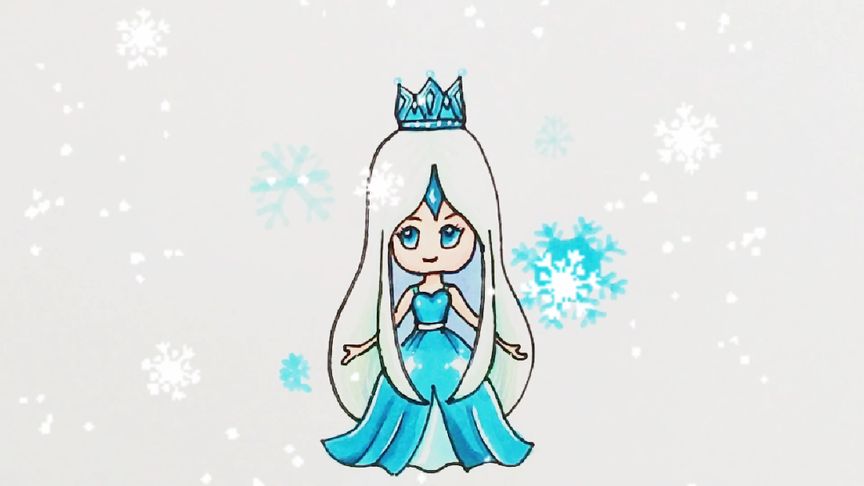 不同年级画的冰公主#精灵梦叶罗丽冰公主#简笔画#二次元