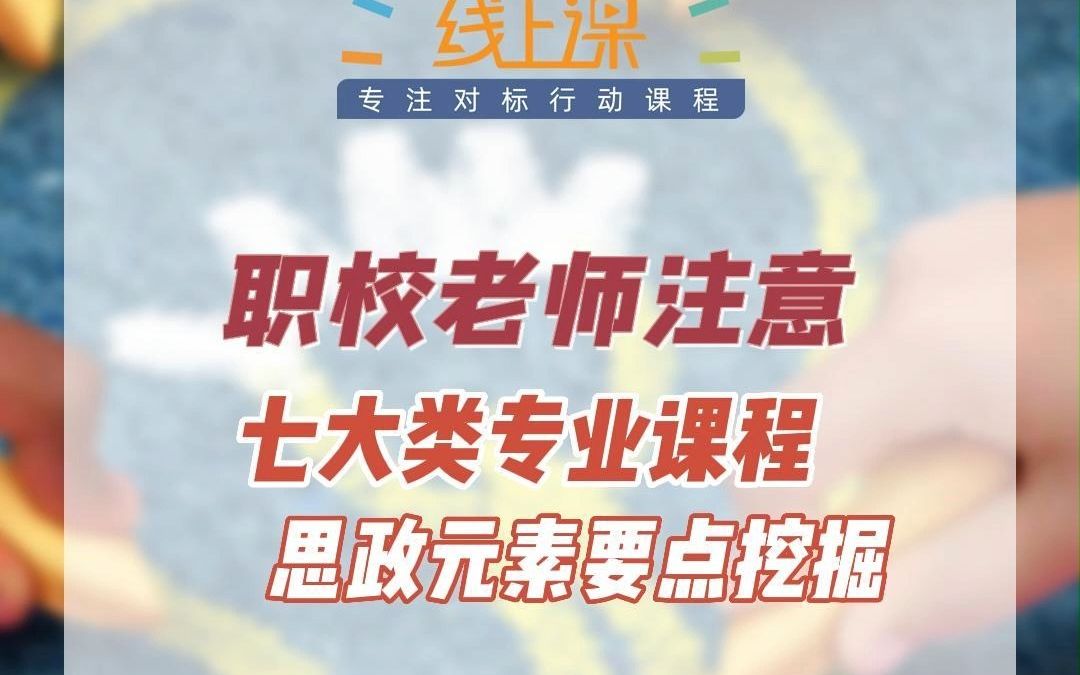 职校老师注意!七大类专业课程思政元素要点挖掘!