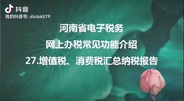 河南省电子税务网上办税常见功能介绍27增值税消费税汇总纳税报告 #...