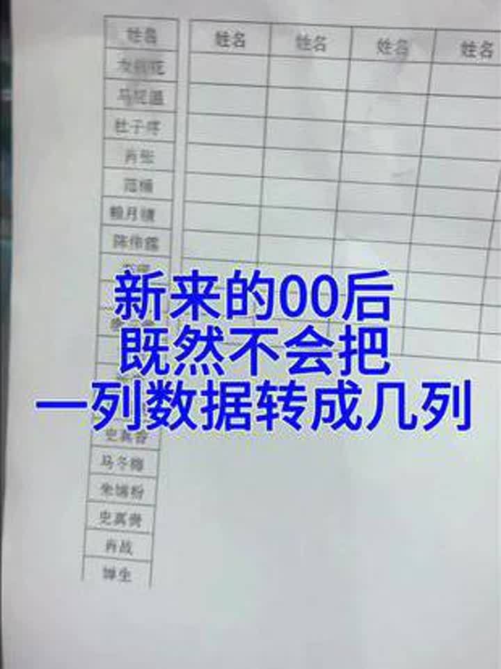如何把一列数据转成多列,你该不会还在一个个复制粘贴吧,零基础的你给自己个学习机会