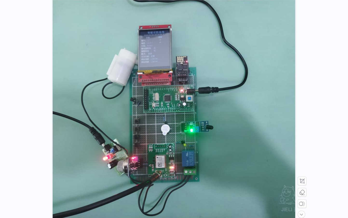 基于STM32单片机的智能安防系统设计火灾报警定位TFT彩屏WiFi无线...
