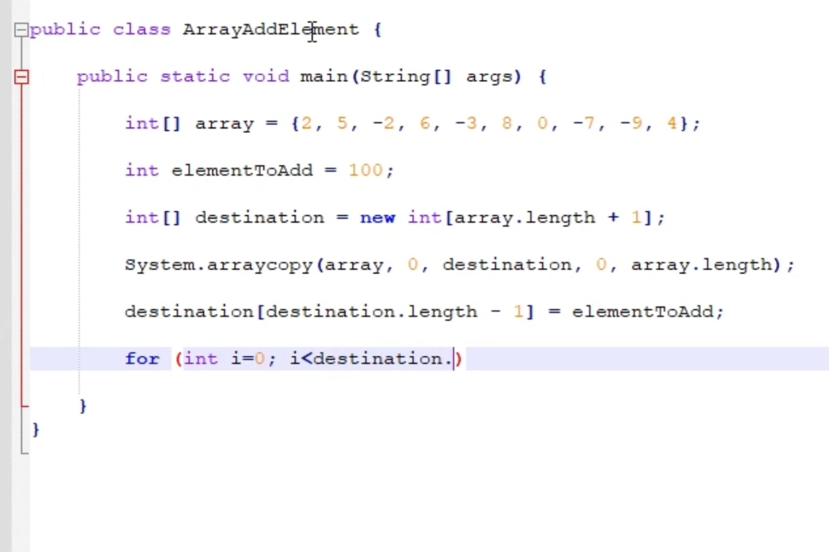 Java编程实例-给数组增加元素
