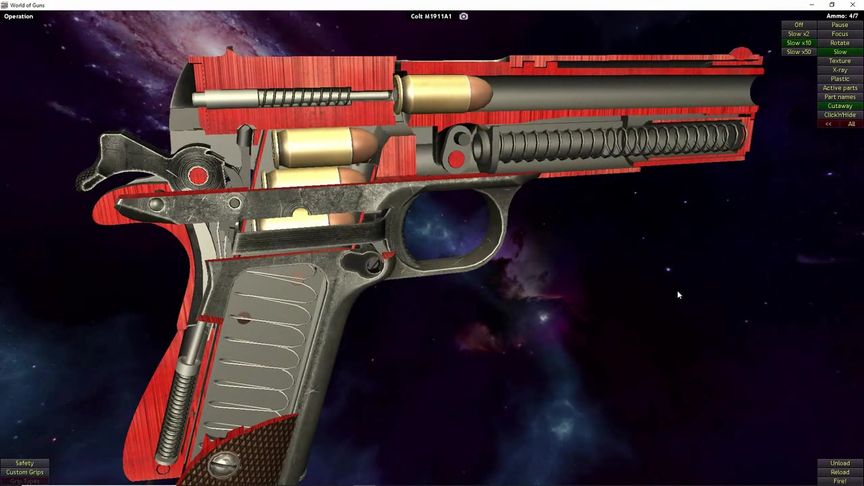 3D动画演示柯尔特M1911手枪的工作原理,看完你懂了吗?