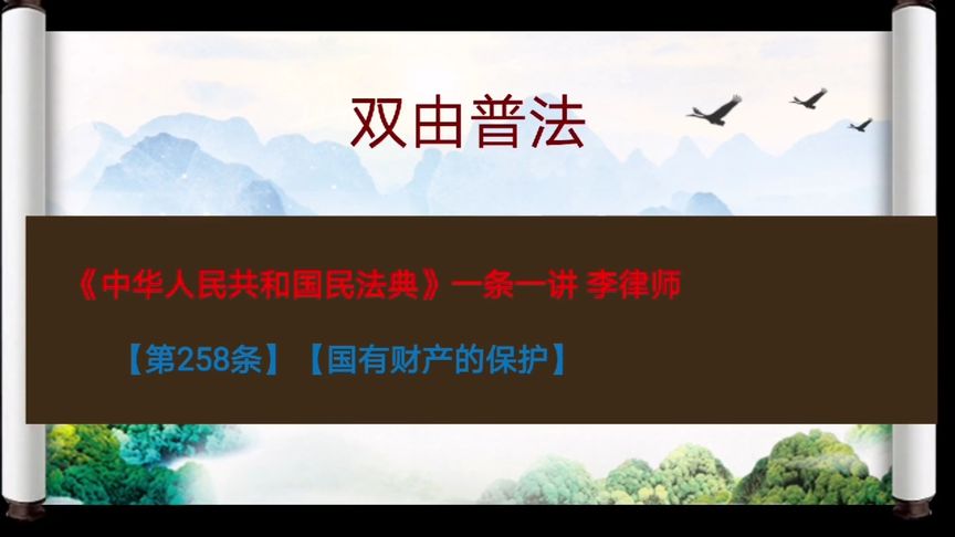 民法典【第258条】国有财产的保护