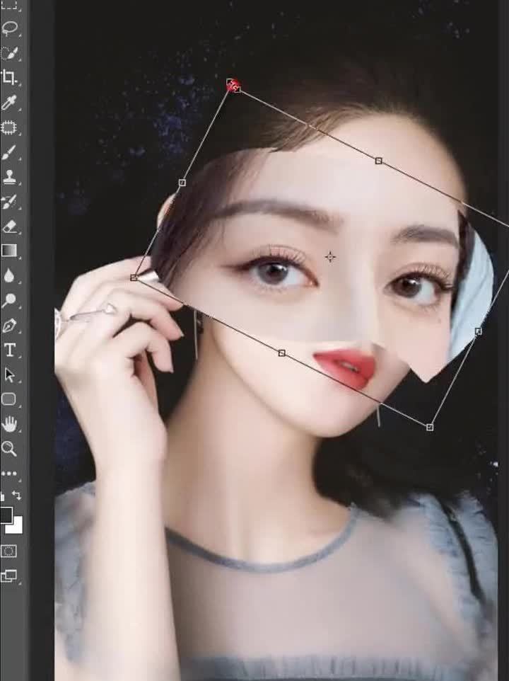 P图移花接木换脸合成,ps修图,赵丽颖修图五官ps修图 #ps #p图 #ps...