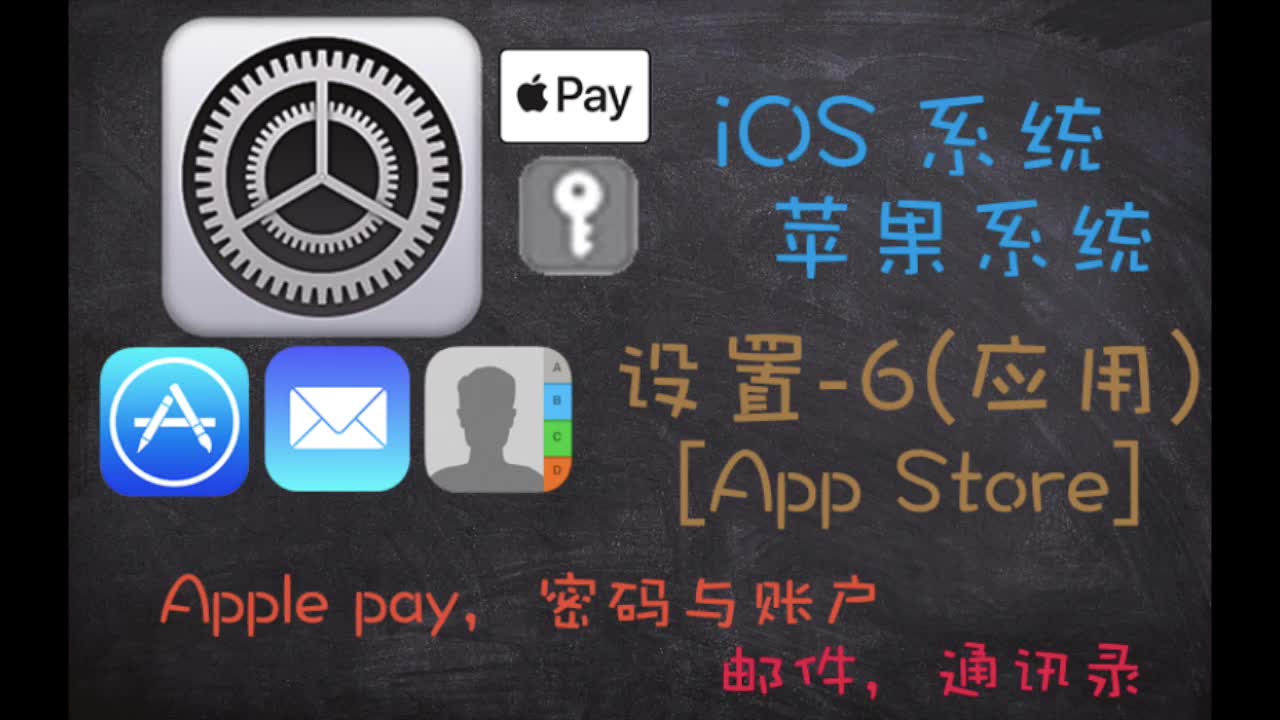 第006期, 设置六,iOS自带应用,App Store, Apple Pay, 密码与账户,邮件,...