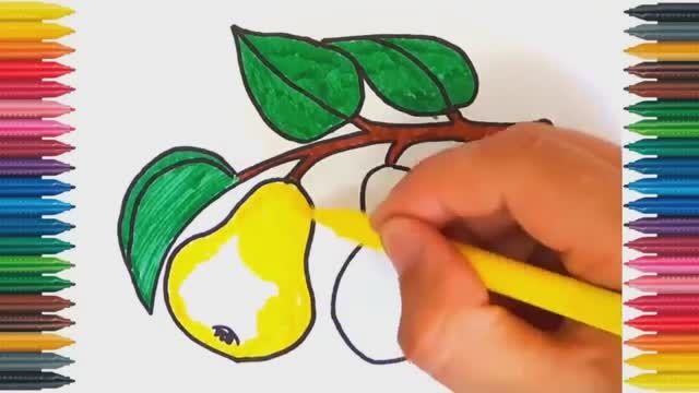 儿童简笔画,可爱小梨子
