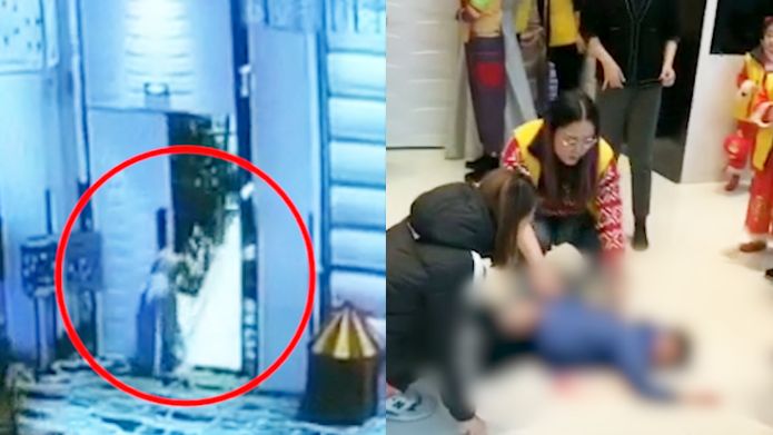 酒店两米高会议室大门突然砸下 7岁男孩被压在门下血溅当场